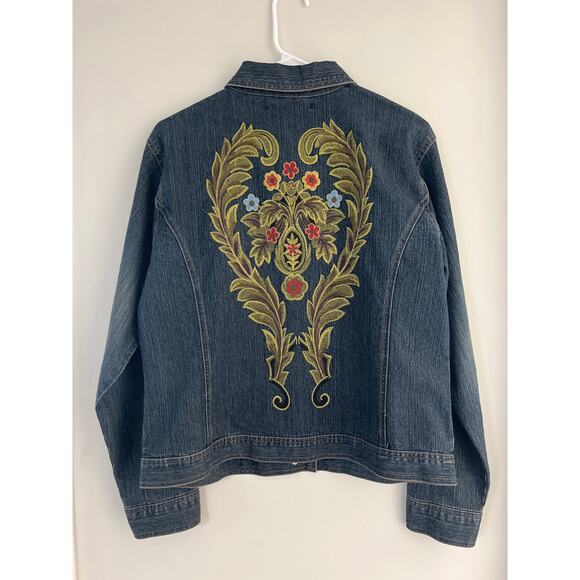 CAbi | Jackets & Coats | Cabi Carol Anderson Back Floral Embroidered ...